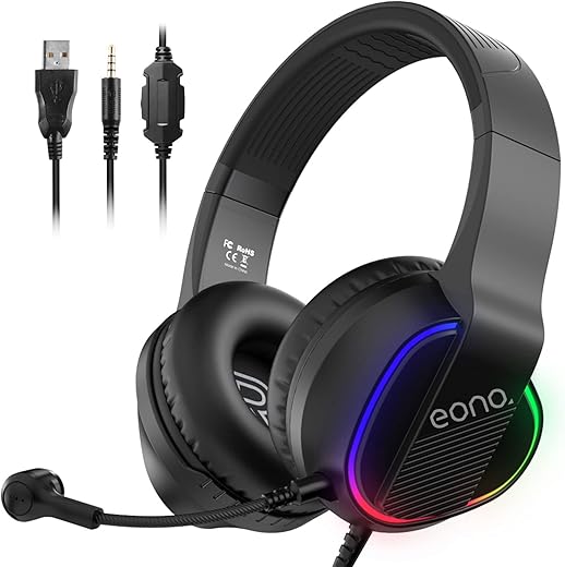 Amazon Brand - Eono E400 Wired On Ear Headphones with Mic (Matte Black ...