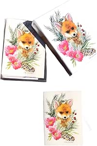 Amazon.com : Crown Point Graphics | Pinecone Fox | Note Cards Decorated ...