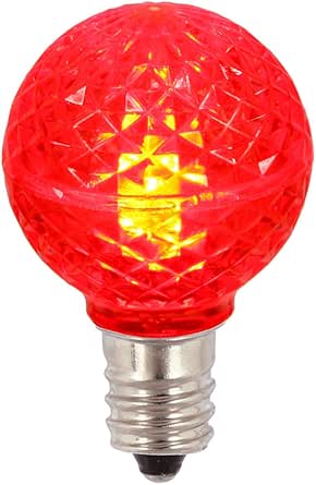 G30 Faceted Led Red Bulb E17 .45w - Christmas - Amazon.com