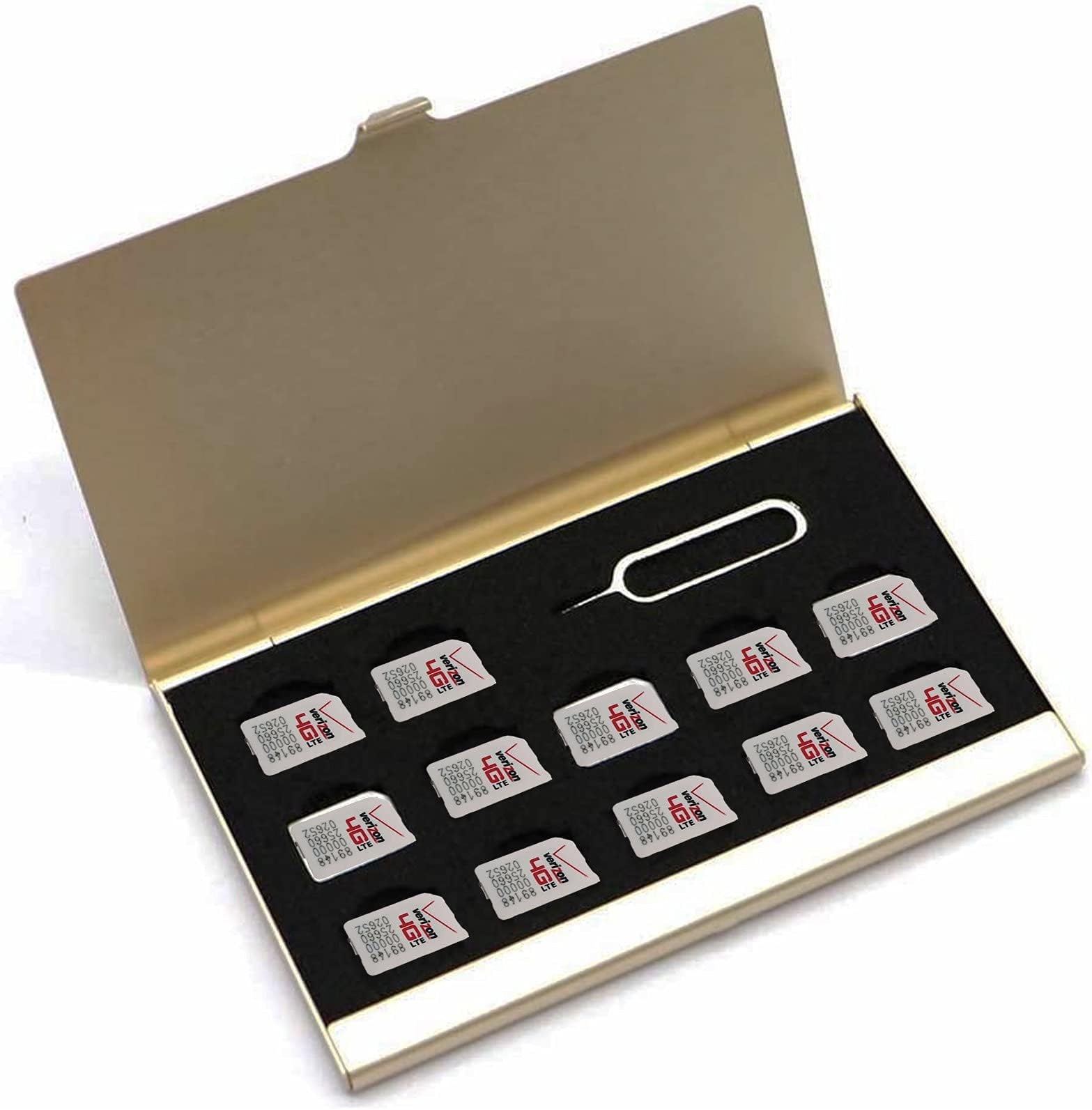 Amazon.com: CKANDAY 2 Packs SIM Card Holders with Tray Opener Pins ...