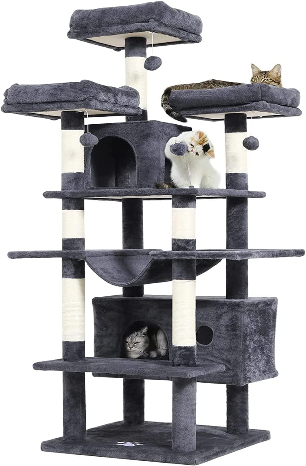 Amazon.com : NEGTTE Large Cat Trees with Sisal Scratching Posts,Cat ...