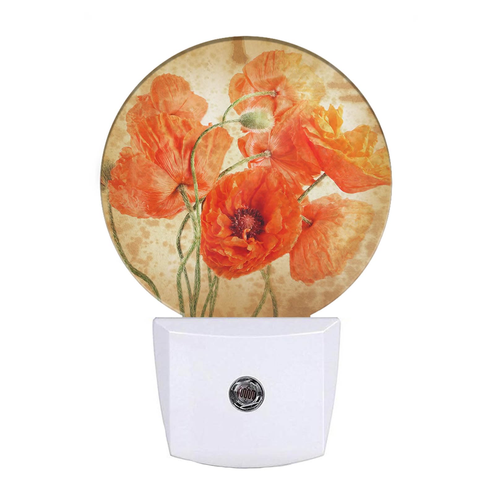 EKOBLA Floral Night Lights Plug into Wall Vintage Poppy Flower Red ...
