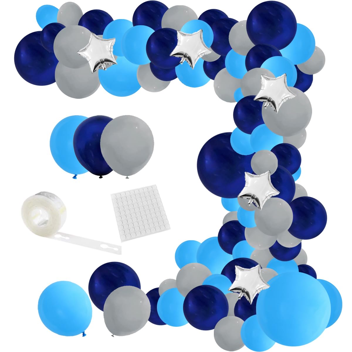 Amazon.com: Blue Gray Balloon Garland Arch Kit, 127PCS Navy Blue Light ...