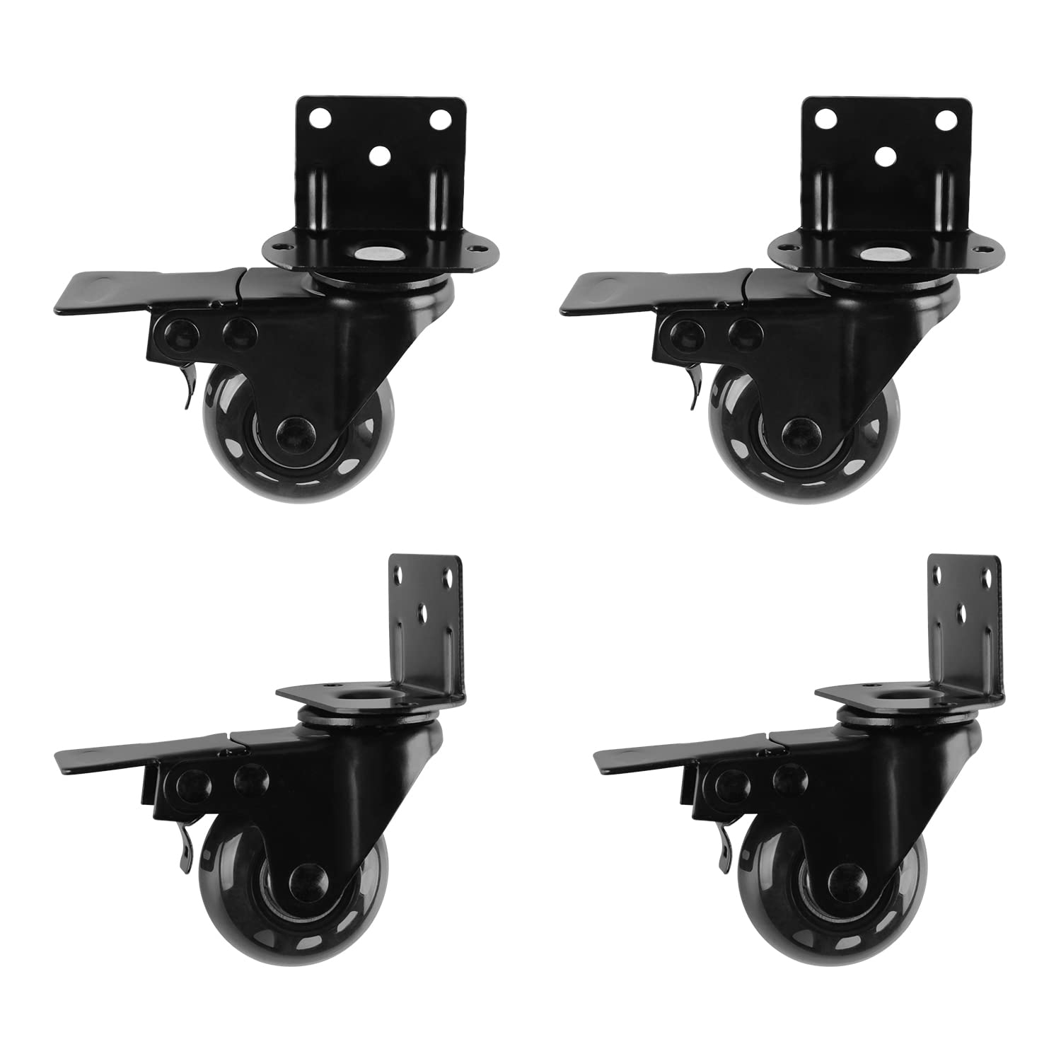 MALLLALA Set of 4 Caster Wheels, 2 inch L-Shaped Bracket Casters, Swivel Castor, Furniture ...