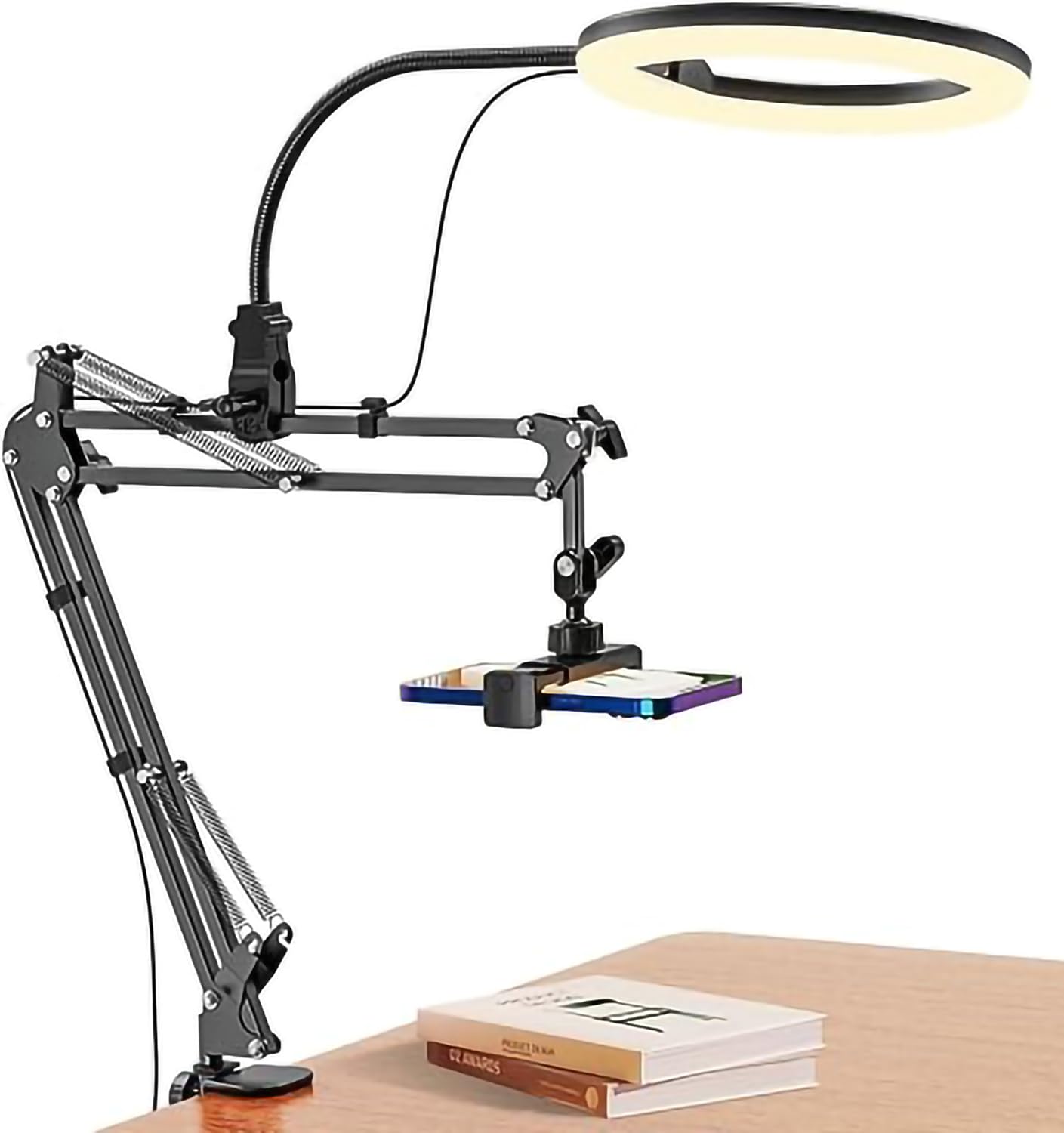 Sounce Video Mobile Stand with 10inch Ring Light, Metal Arm,1/4" Ball ...