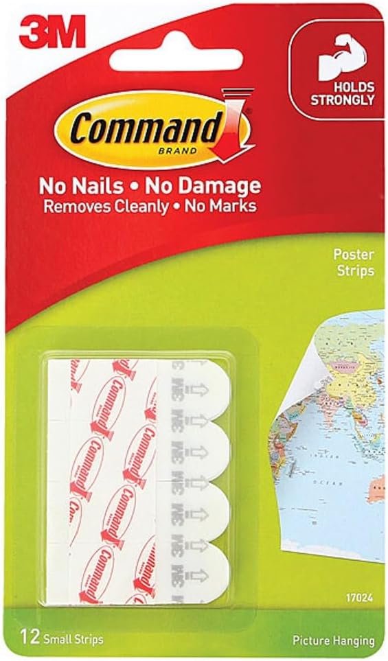 Command Poster Hanging Strips, White, 6-Pack, 72 Strips Total, Decorate ...