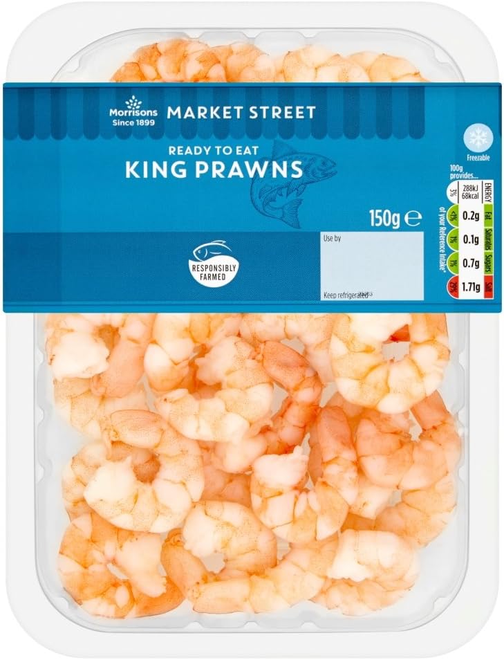 Morrisons Cooked and Peeled King Prawns (Pack of 1), 150g : Amazon.co ...