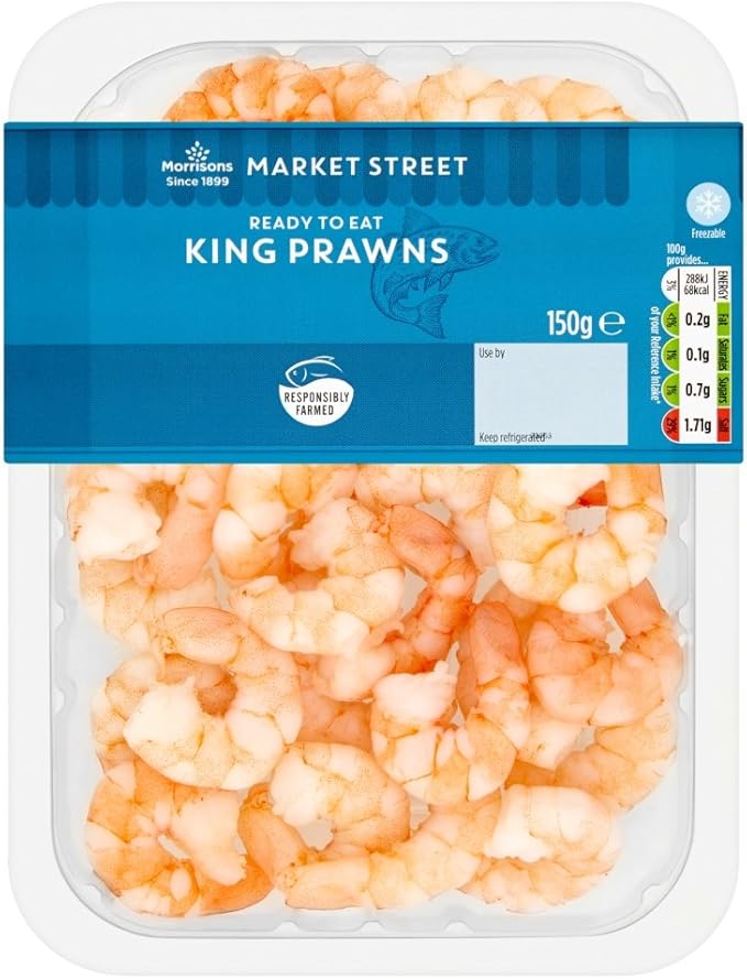 Morrisons Cooked and Peeled King Prawns (Pack of 1), 150g : Amazon.co ...