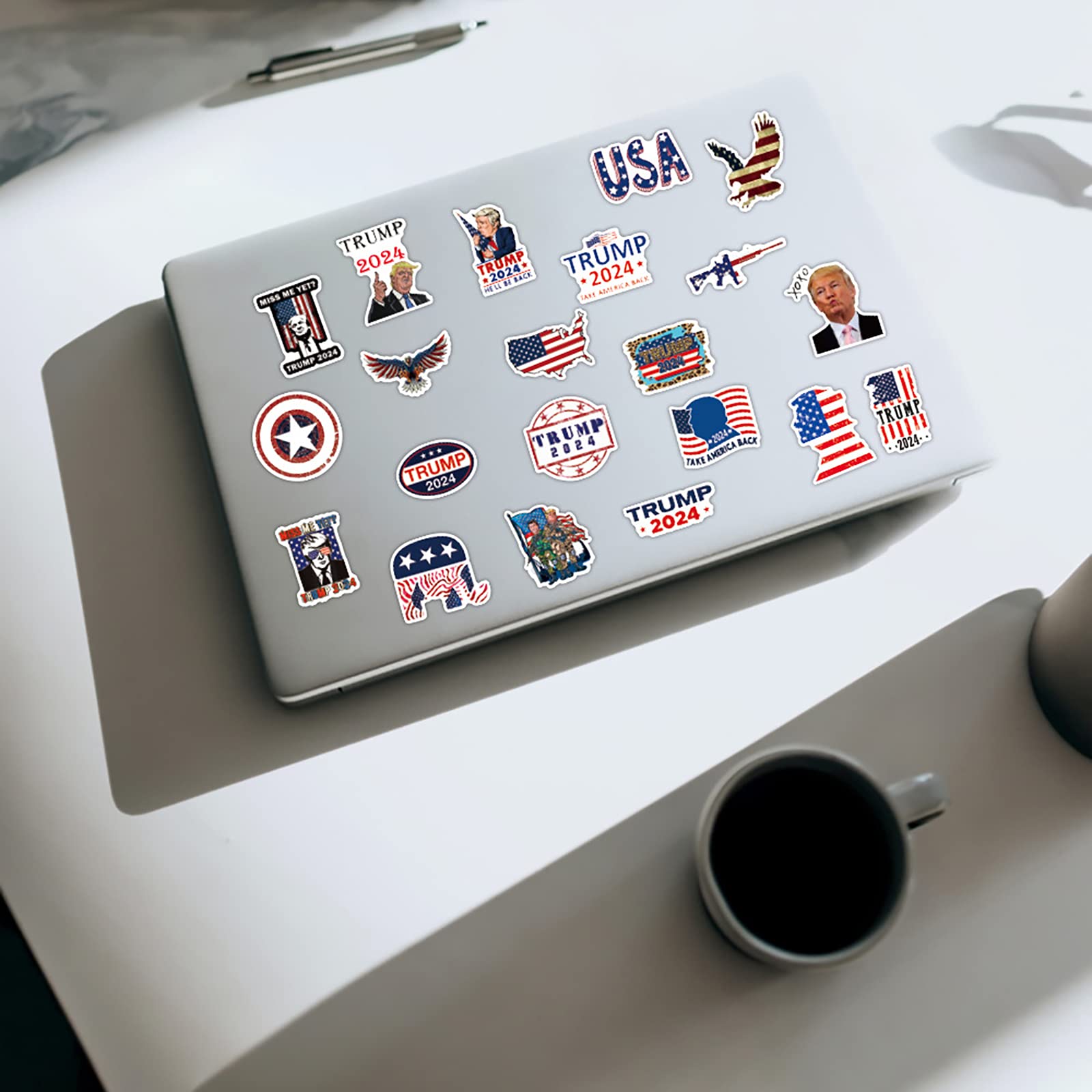 Snapklik.com : Donald Trump 2024 Stickers - 100pcs USA Flag Decals ...
