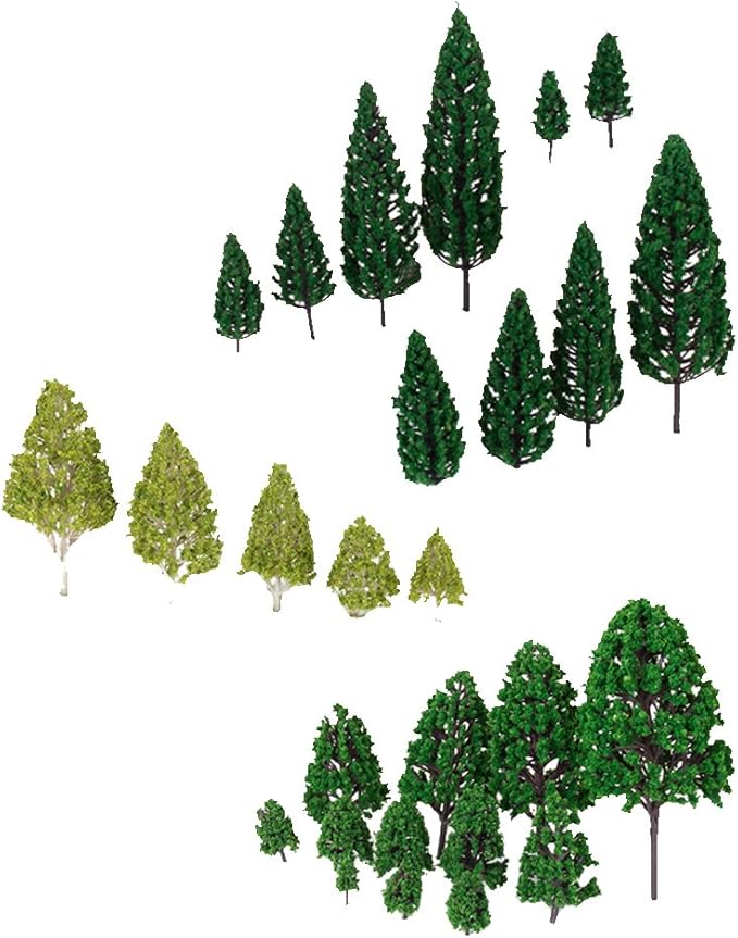 Amazon.com: 27pcs Mixed Model Trees Train Railways Architecture ...