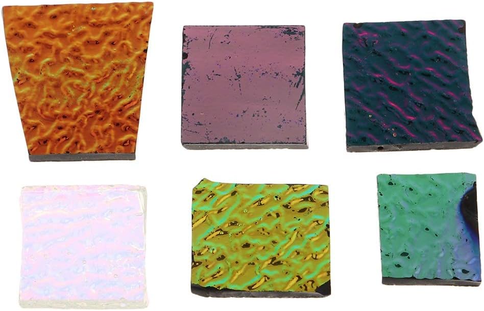 Amazon.com: Mosaic Tiles 100g Dichroic Glass Pieces Scraps Fusible ...