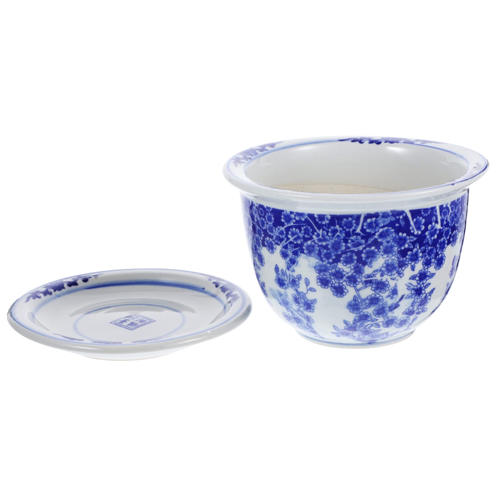 Amazon.com: Happyyami 1 Set Blue and White Porcelain Flowerpot Flower ...