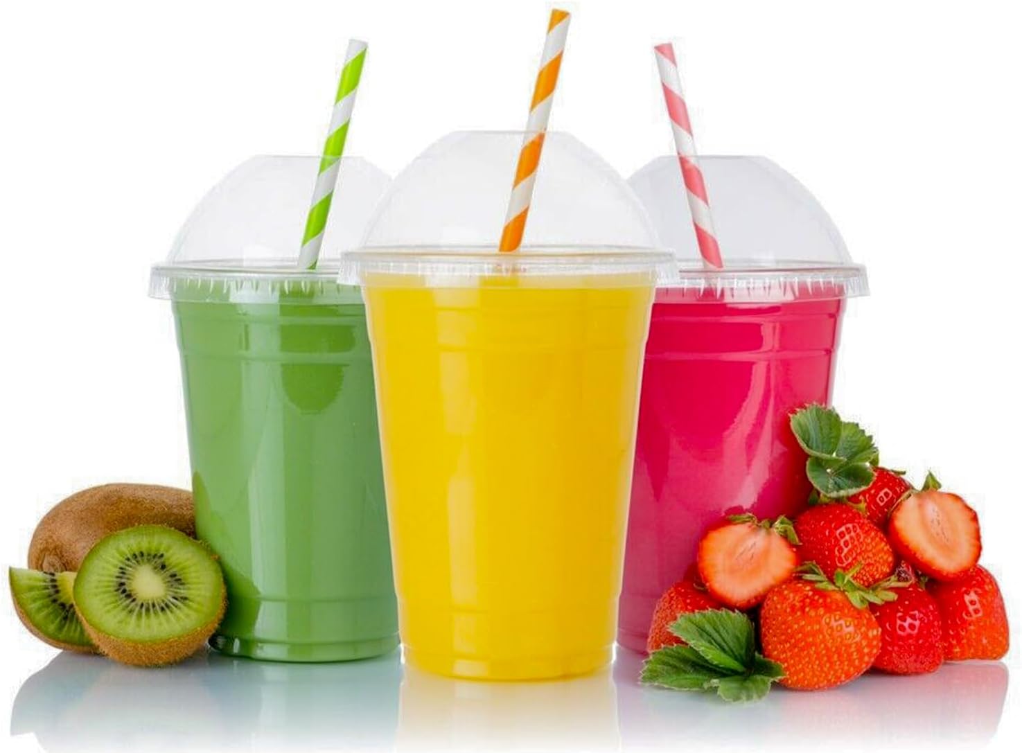 Majestic Clear Plastic Smoothie Cups (12oz / 340ml) x 50 per Pack ...