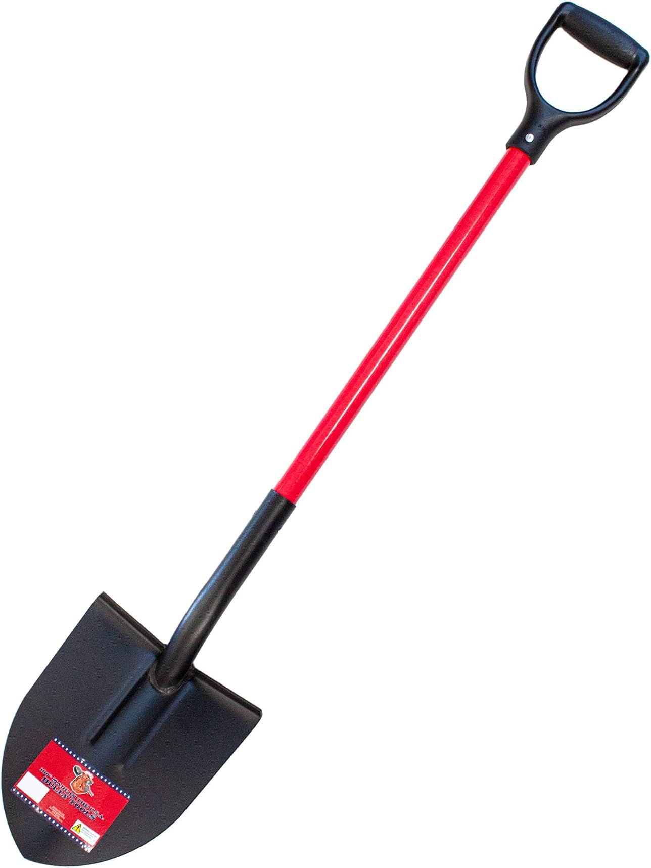 Amazon.com : BOND LH043 D-Handle Fiberglass Round Point Shovel, Red ...