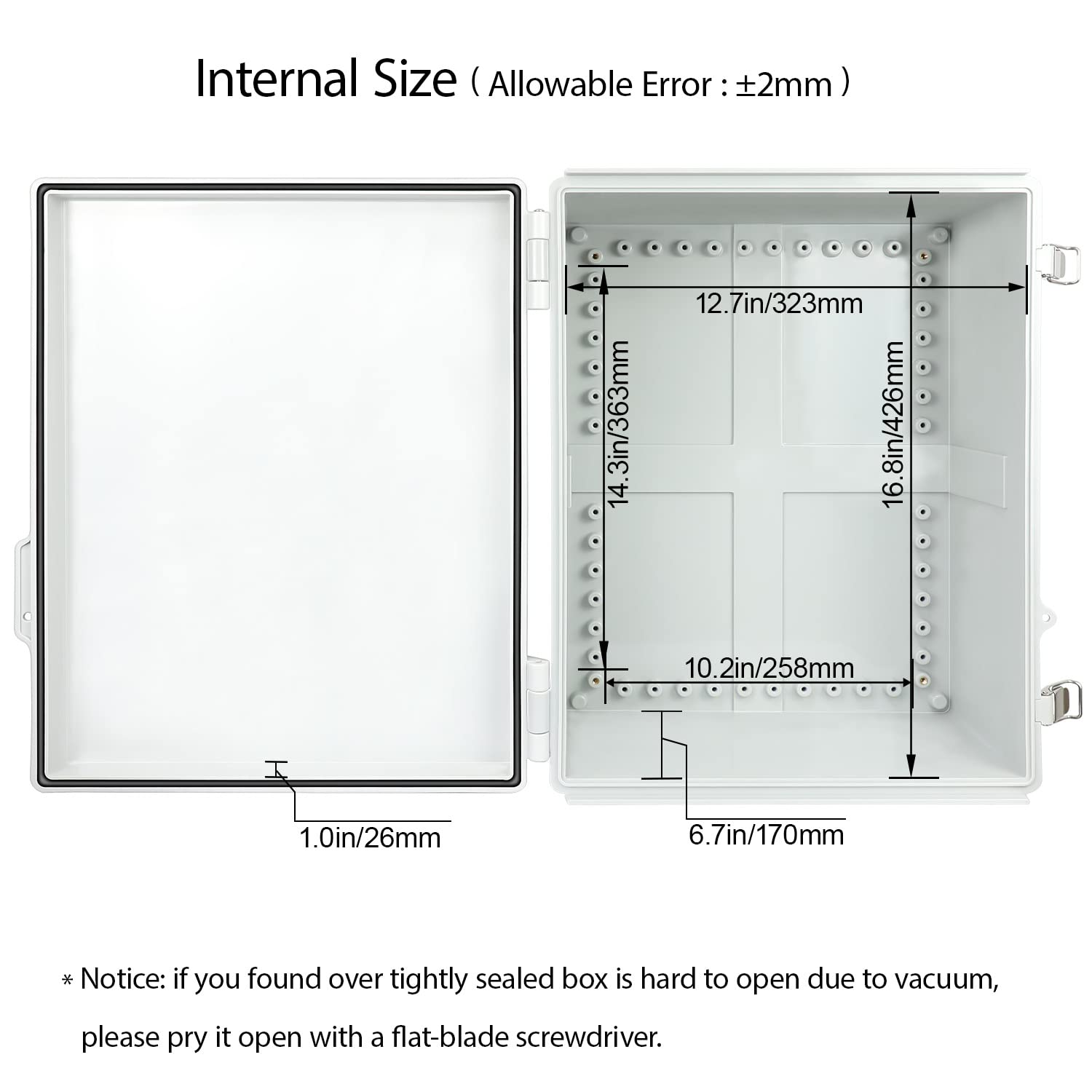 Snapklik.com : LeMotech Electrical Box, IP67 Waterproof Hinged Cover ...