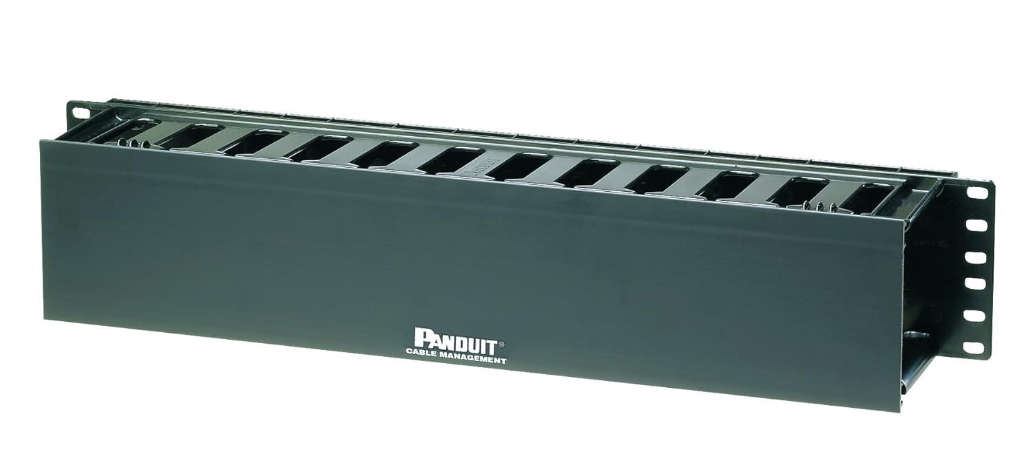 Panduit WMPF1E Horizontal Cable Manager, Black, 2 RU, Black - Buy ...