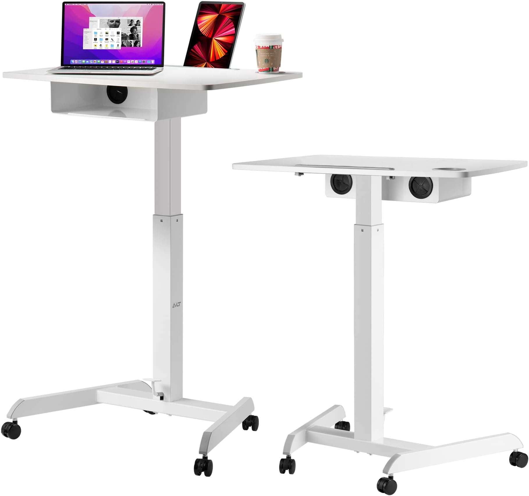 Amazon.com: TUILUN Adjustable Height Portable Laptop Desk with Wheels ...