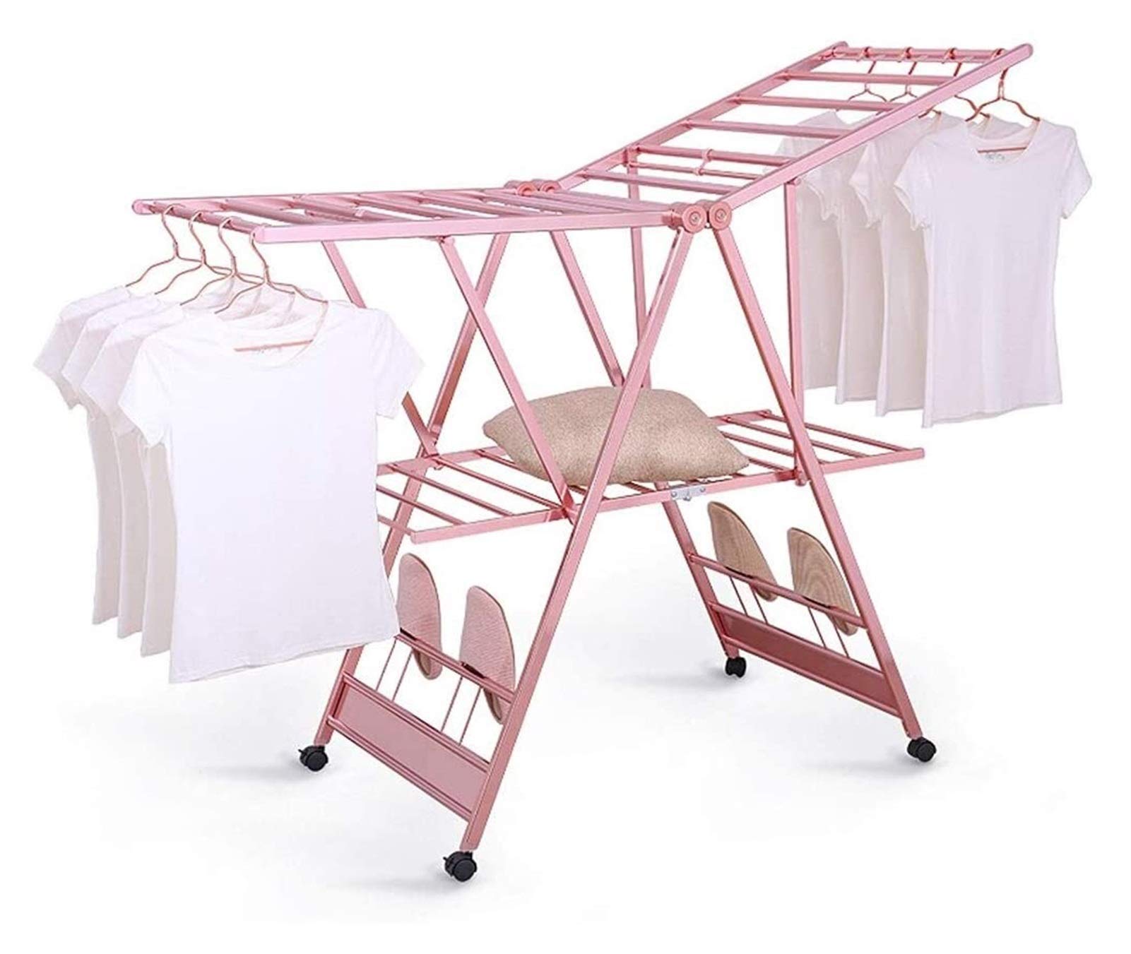 Shelf Drying Rack Industrial Coat Drying Rack Fold Standing Hall ...