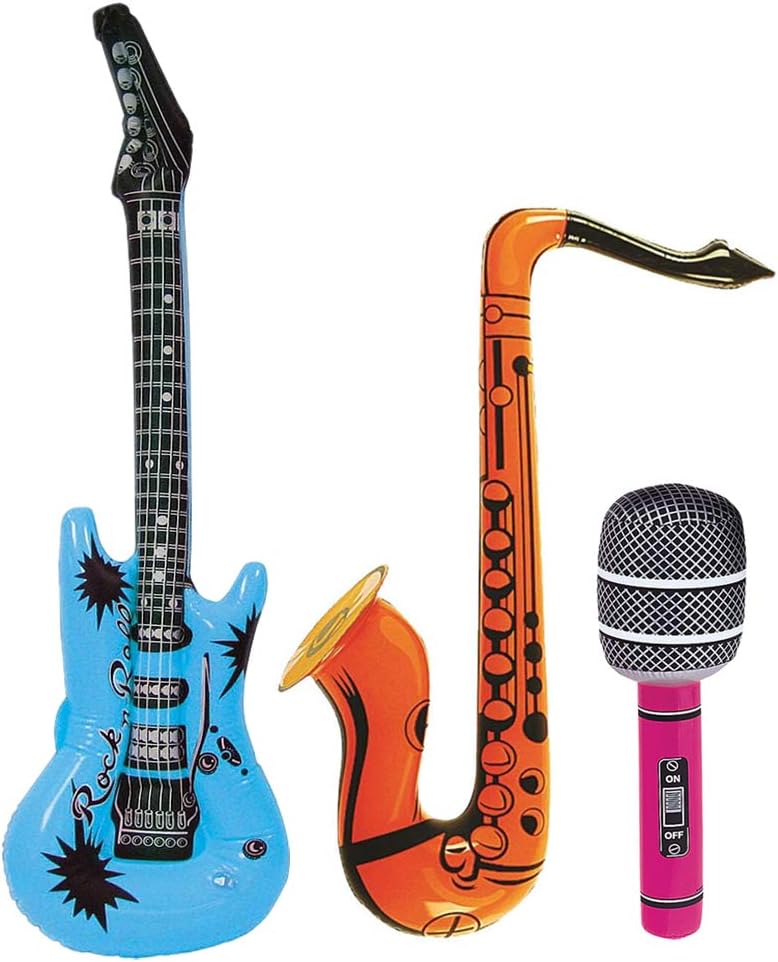 Large Inflatable Guitar Saxophone Microphone for Music Themed Parties ...