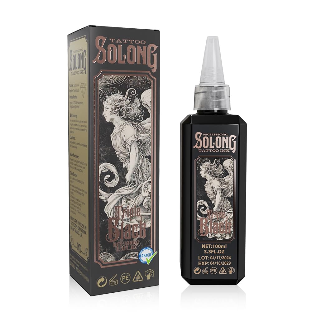 Amazon.com: Tattoo Ink,Solong S Series 3.4oz(100ml) Professional Black ...