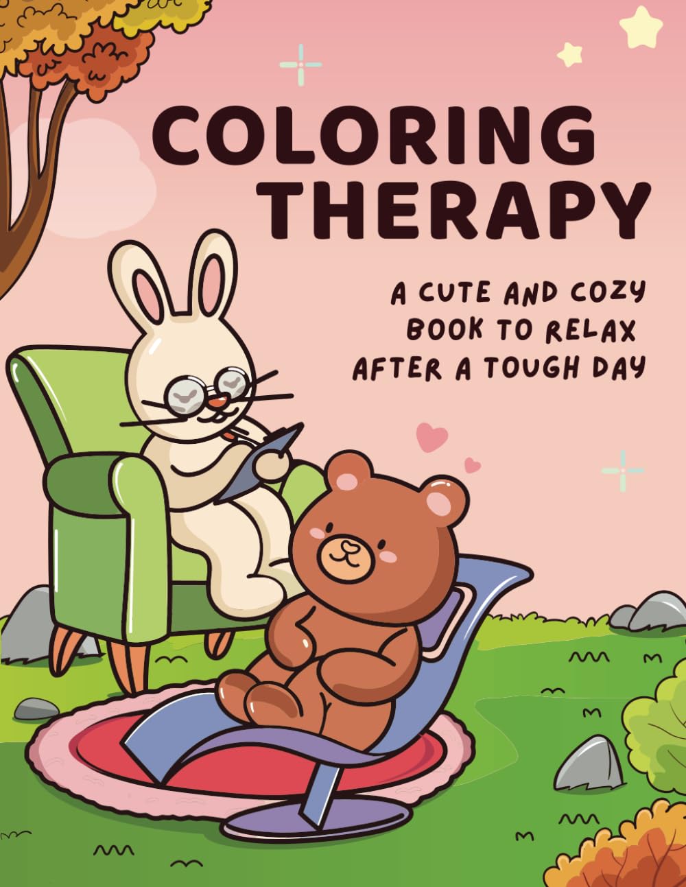Amazon.com: Coloring Therapy Cute and Cozy: Stress Relief Coloring Book ...