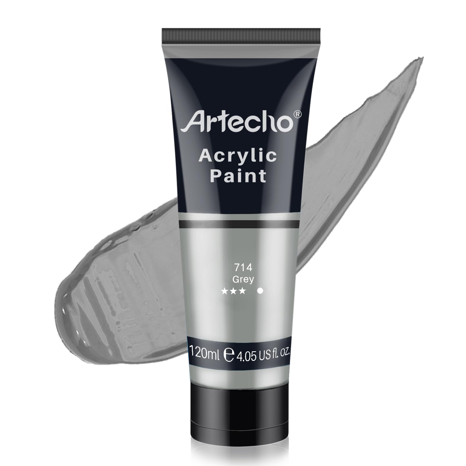 Amazon.com: Artecho Grey Acrylic Paint, Grey Paint (120ml / 4.05oz ...
