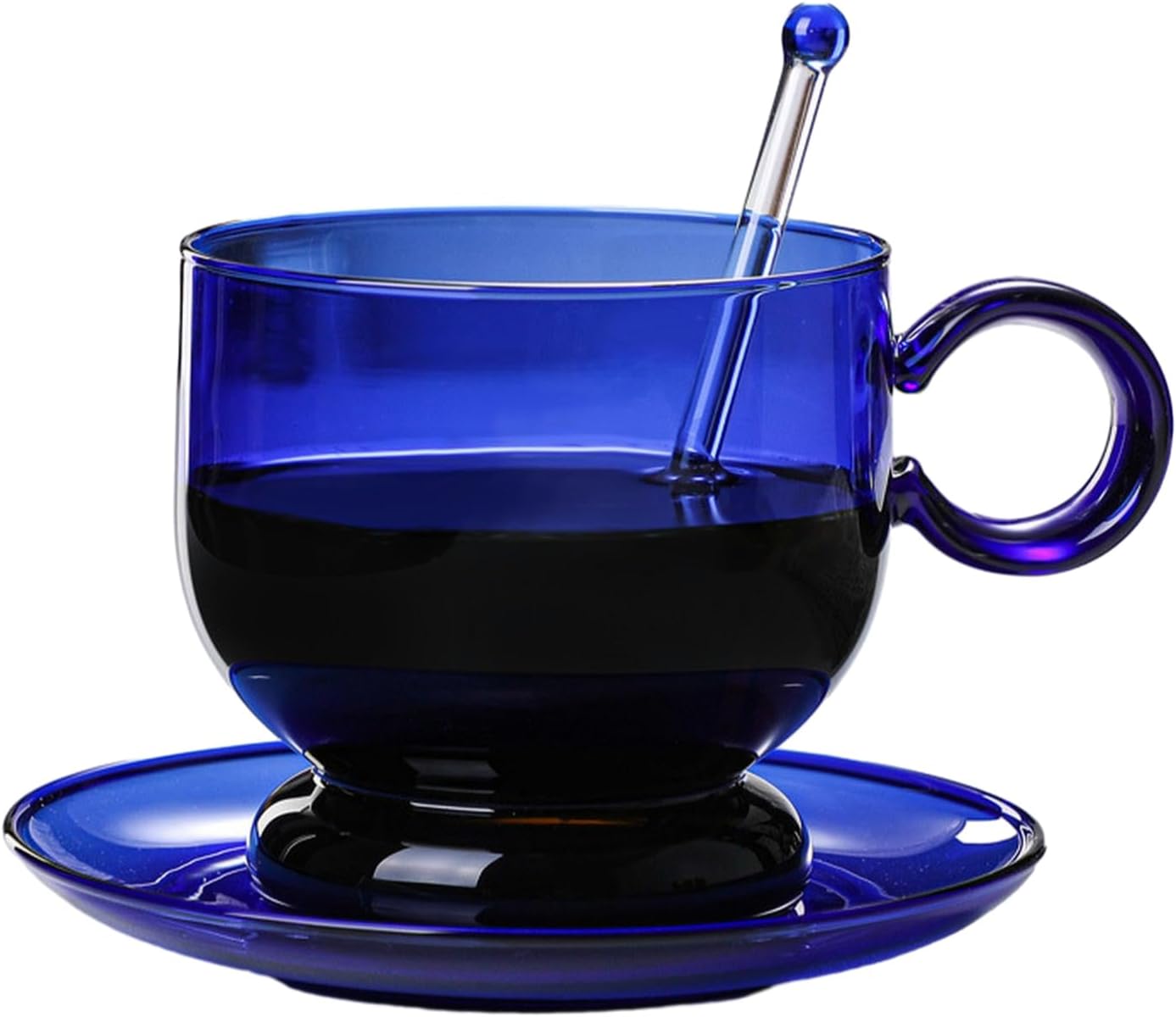 Amazon.com | Colored Glass Cups With Plates Nordic Style Home Personal ...