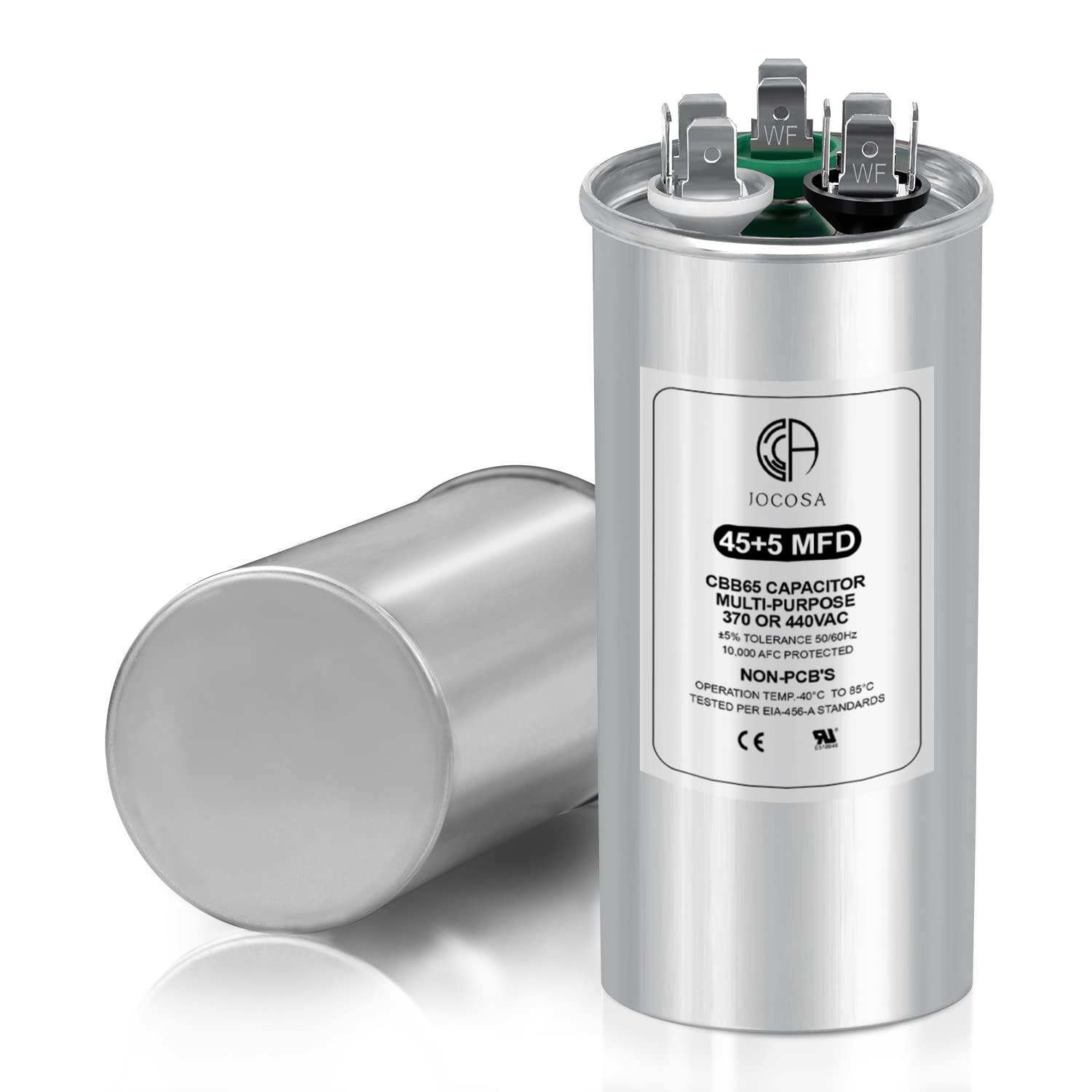 Snapklik.com : 45+5μf 45/5MFD Dual Run Round Capacitor For AC 370 Or ...