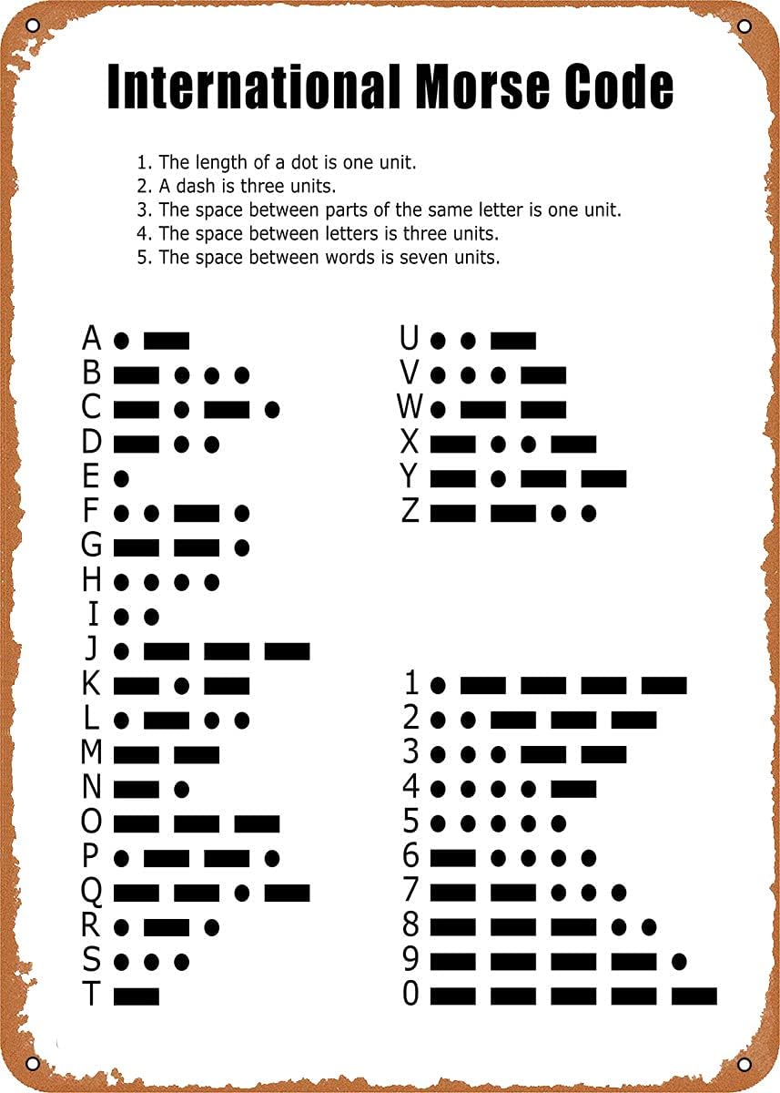 Amazon.com: AMELIA SHARPE Vintage Retro tin Sign-American Morse Code ...