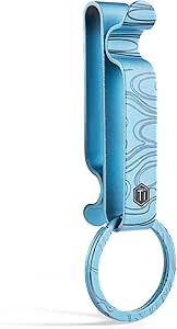 KeyUnity KM00 Titanium Belt Loop Keychain Clip Double Side Quick Release Key Holder with ...