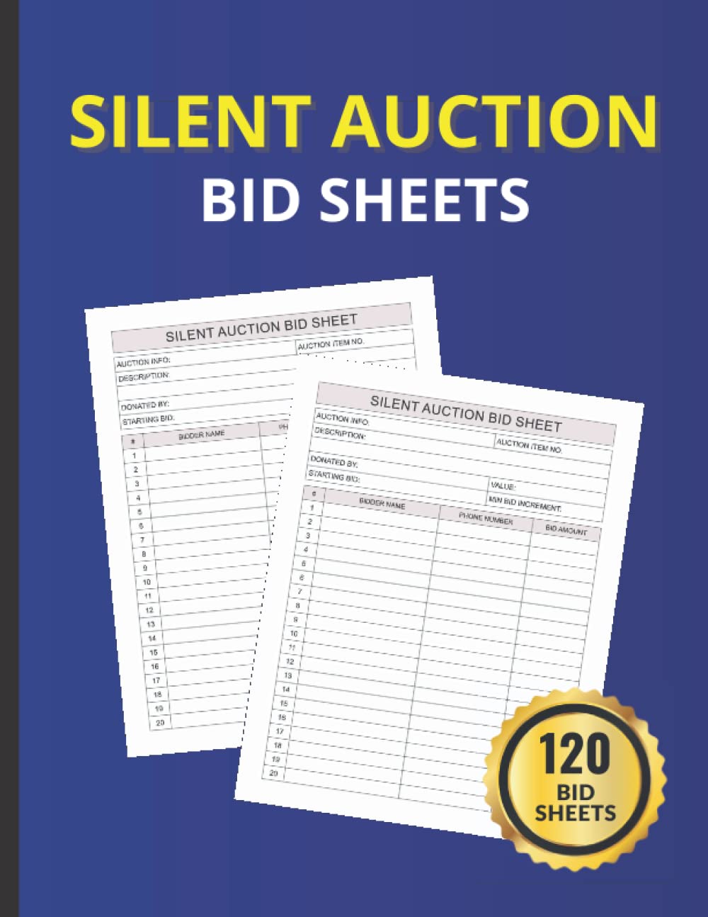 Silent Auction Bid Sheets Fundraising Event Planner Auction Bidding ...