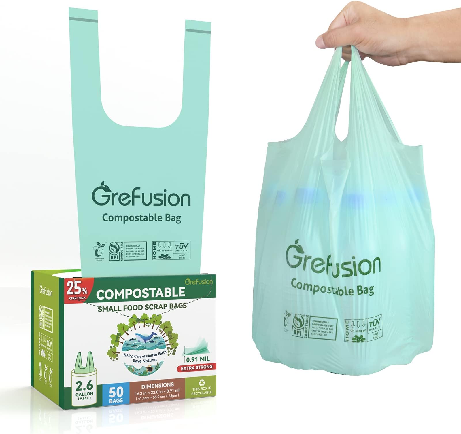 Purio 20 x 15 Litre Compostable Food Waste Caddy Bin Liners ...