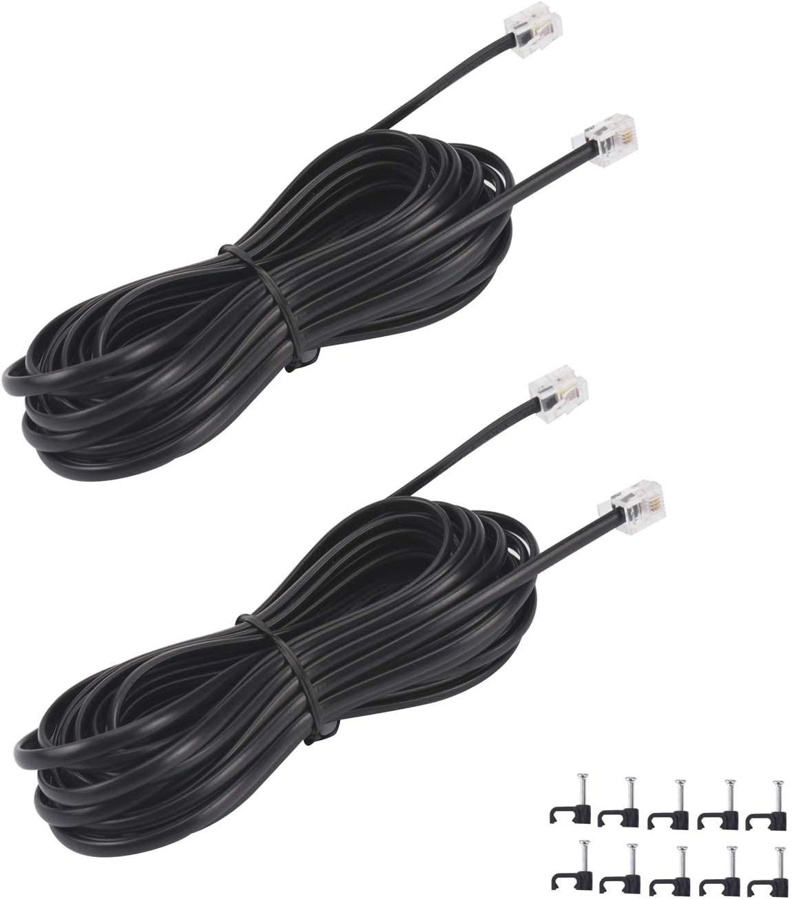 Amazon.com: 15FT Telephone Extension Cord Cable, Landline Phone Line ...