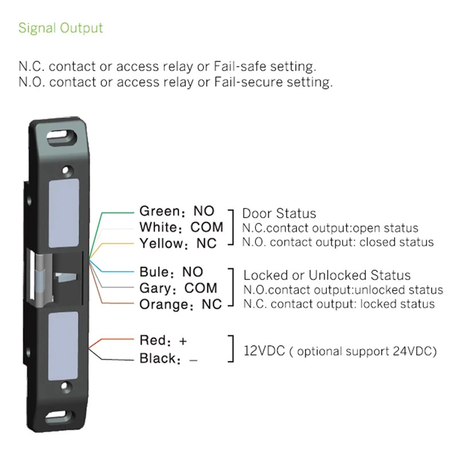 Snapklik.com : 12V Access Control Electric Strike Door Lock For Push ...