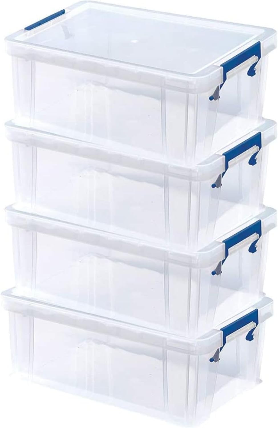 BANKERS BOX 4x 10L Plastic Storage Boxes with Lids. ProStore Super ...