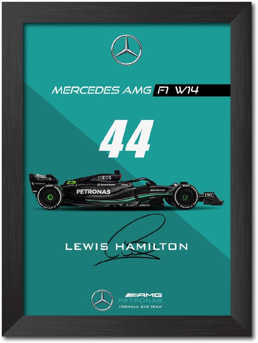 TenorArts Lewis Hamilton Formula One Racer Car F1 W44 Laminated Poster ...