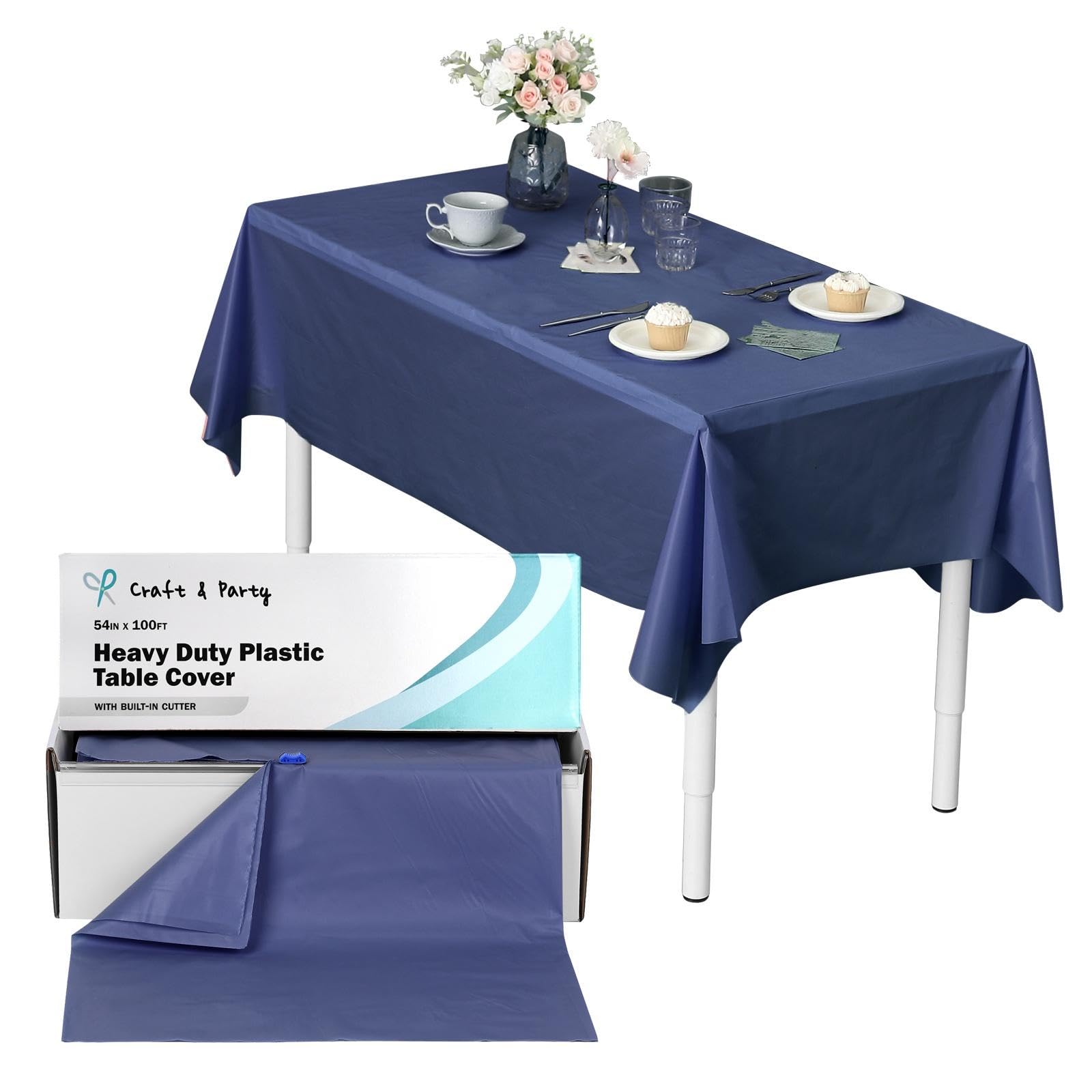 Amazon.com: Craft And Party, 54 in x 100 feet Plastic Table Cover Roll ...