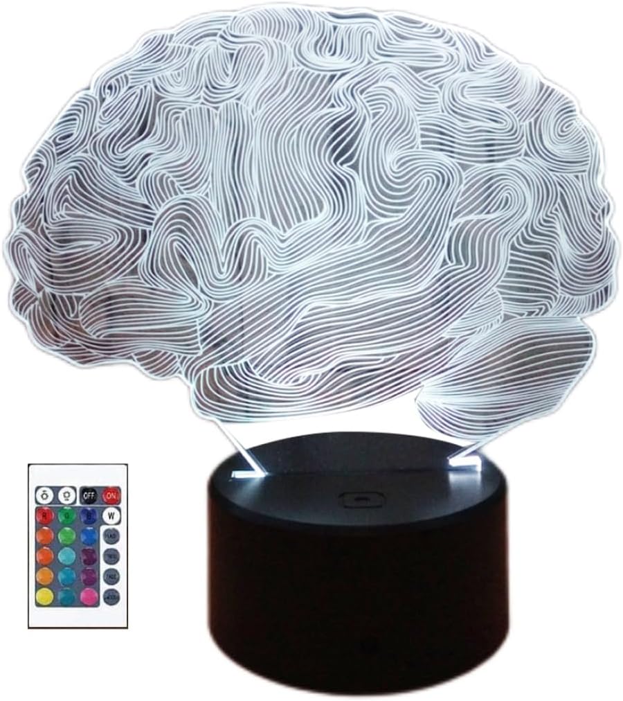 QCdeSoulBLV 3D Human Brain Night Light, 3D Lamp Kits with Touch and ...
