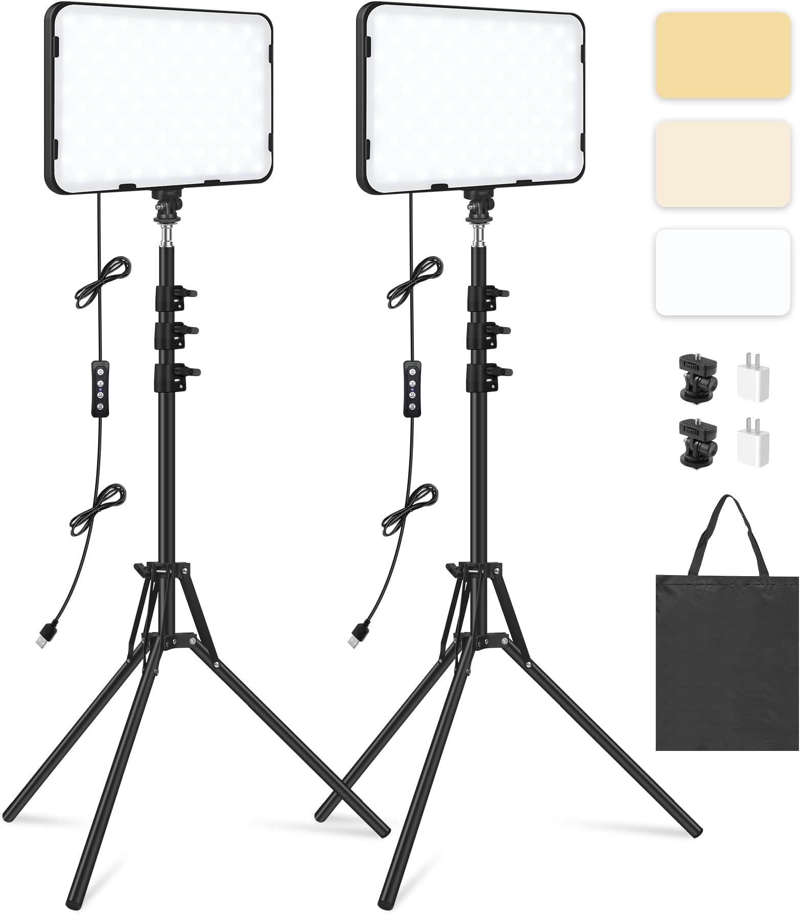 Amazon.com : 2 Pack LED Video Light with 63'' Tripod Stand, Obeamiu ...