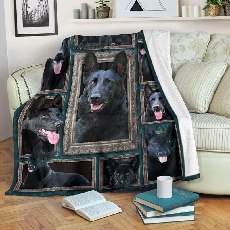 Amazon.com: Black German Shepherd Blanket, Black German Shepherd Throw ...