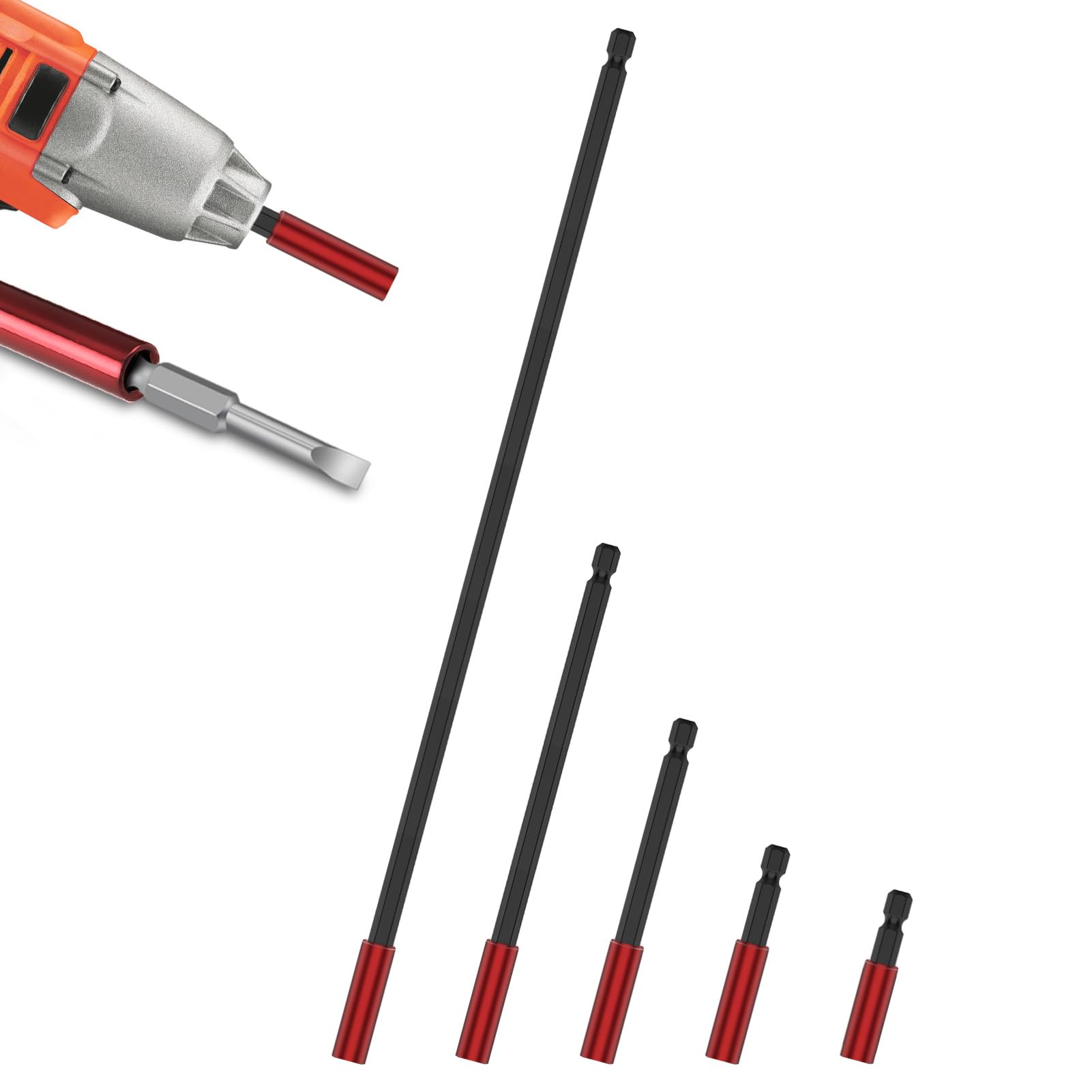 5pcs Magnetic Bit Holder -Magnetic Extension Drill Socket Chuck Adapter ...