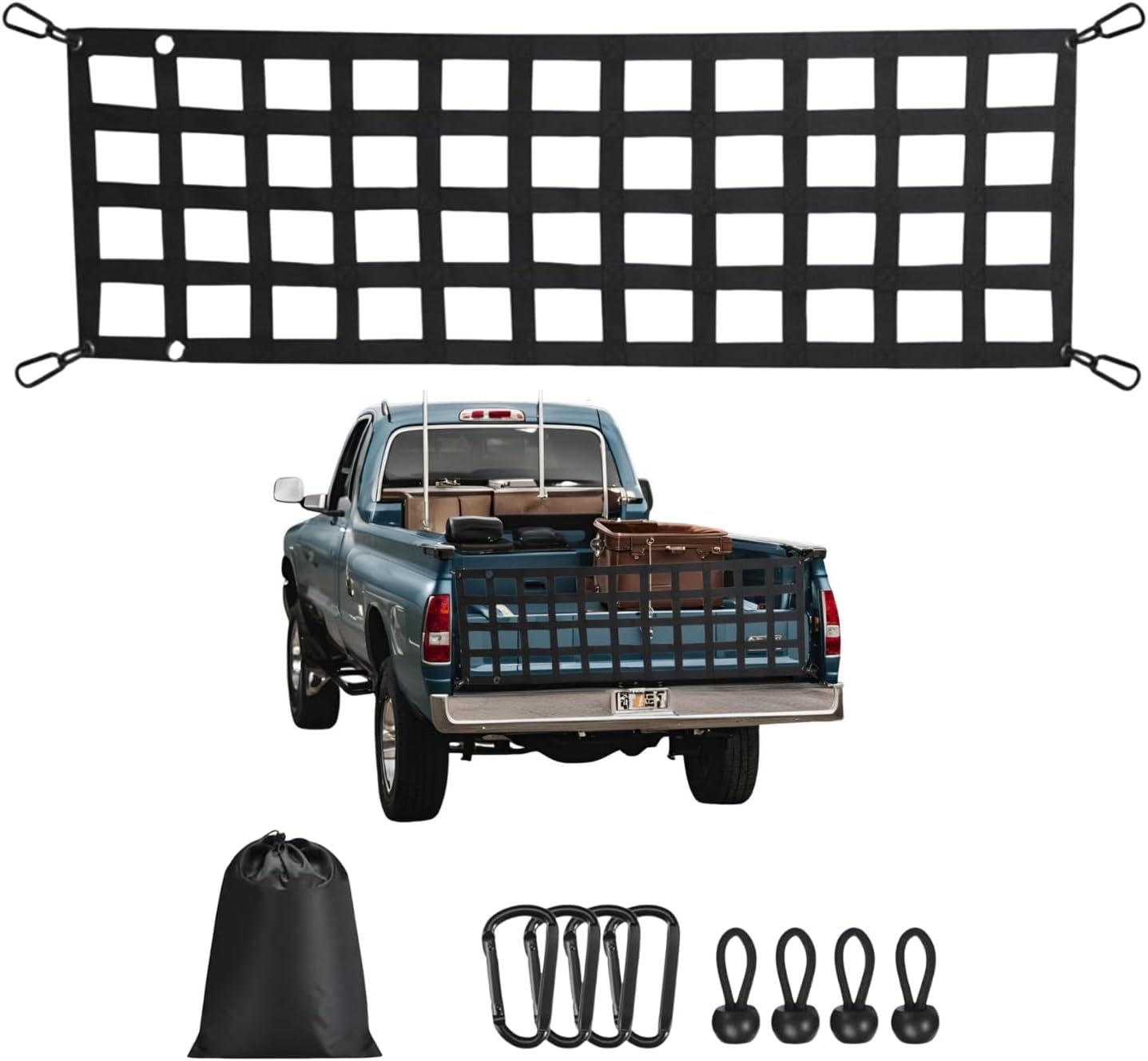 Amazon.com: Tailgate Net for Most Mid Size Truck - Cargo Net Compatible ...