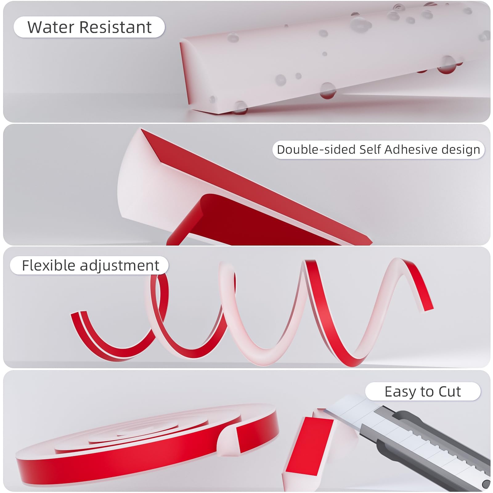 Snapklik.com : Flexible Quarter Round Molding Trim, Double-Sided Self ...