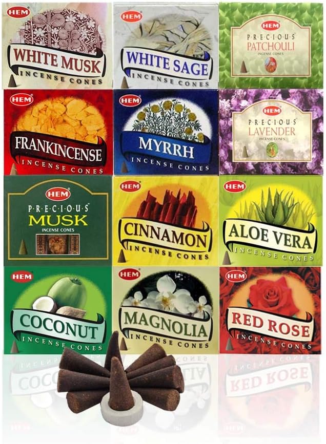 Amazon.com: HEM Musk Backflow Brown Incense Cones | Long Lasting Aroma ...