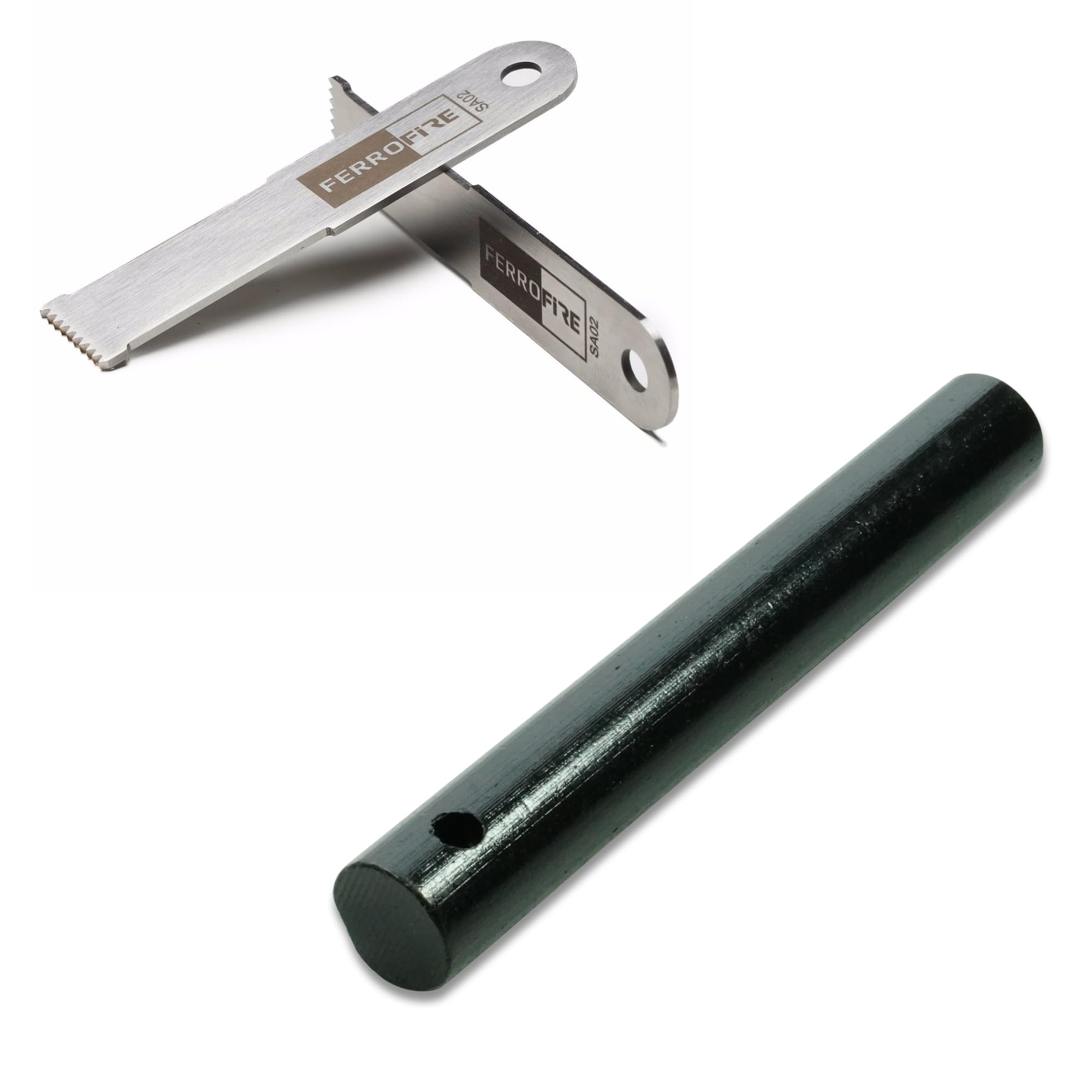 Amazon.com: FERROFIRE 1 x Super-Duty Extra Large Drilled Ferro Rod + 2 ...