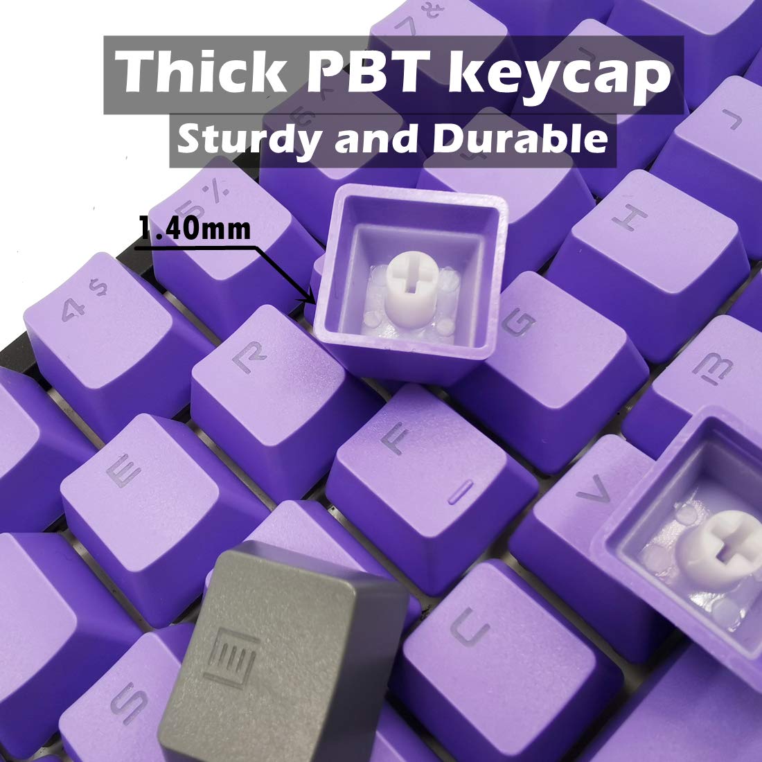 XVX Keycaps 60 Percent, Purple Keyboard Keycaps 61/87/104 Key Double ...