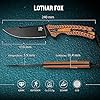 LOTHAR FOX Cuchillos de Hoja Fija, Hoja de Acero D2, Mango de G10 ...