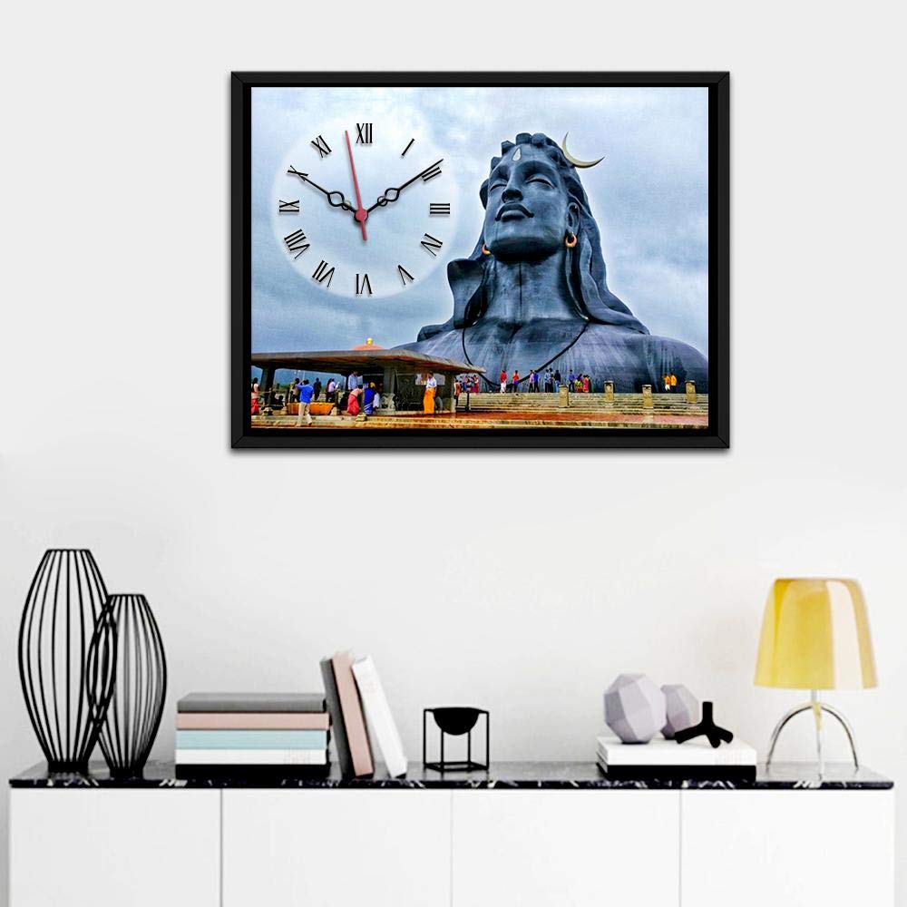 Buy wallmantra Wooden Adiyogi Lord Shiva Canvas Printed Decorative Wall ...