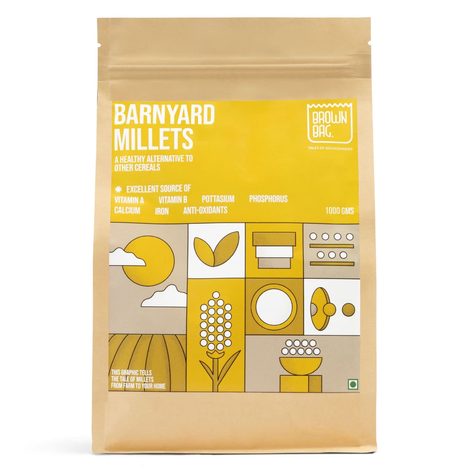 Millets - 1kg Barnyard Millet Wholegrains Natural Unpolished and ...