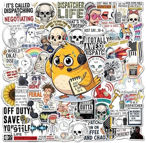 Amazon.com: HIZILY 50 Pcs 911 Dispatcher Stickers Funny Dispatch ...